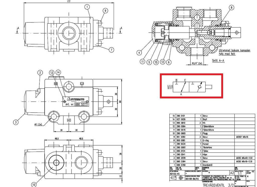 Mekanisk tippstoppventil 2/2 mekanisk RV713 (1800) 3/4'' - Egil Eng